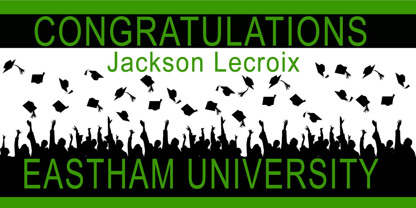 Green Graduation Cap Toss Custom Banner - 48 x 96 | CustomLanyard.net ...