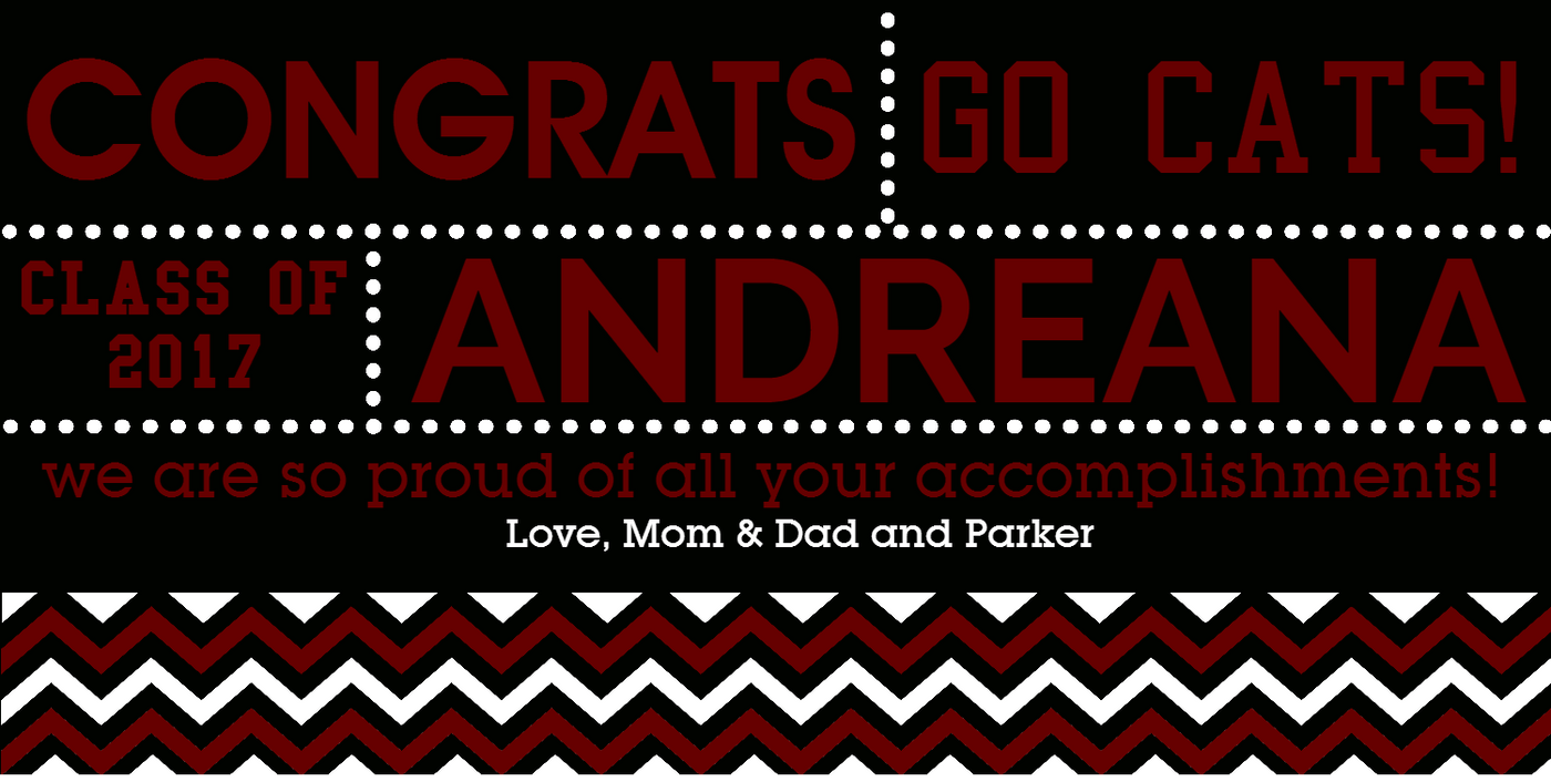 Maroon Chevron Graduation Custom Banner - 24 x 48 | CustomTattooNow.com ...