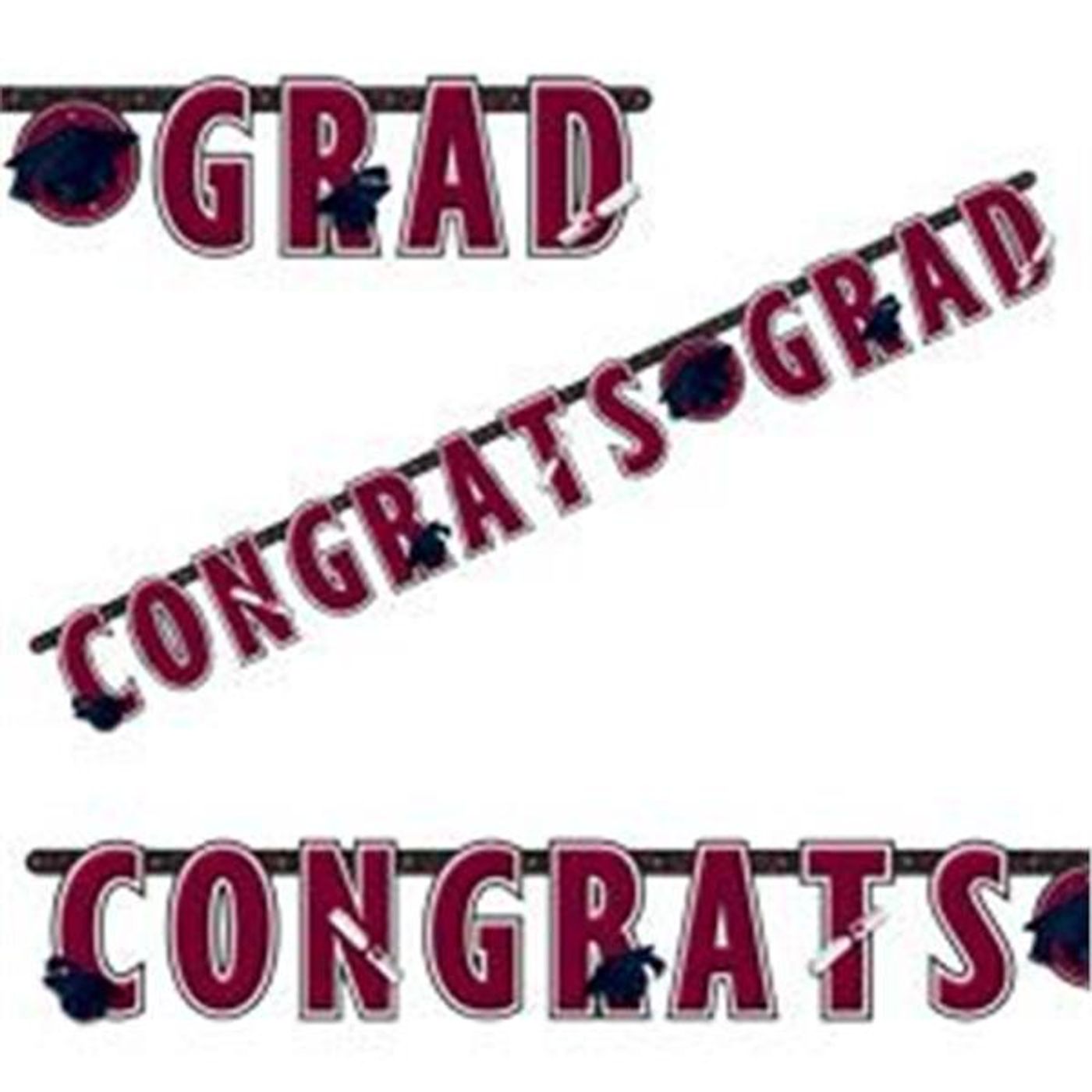 Maroon Graduation Letter Banner | CustomLanyard.net | SKU# 15209