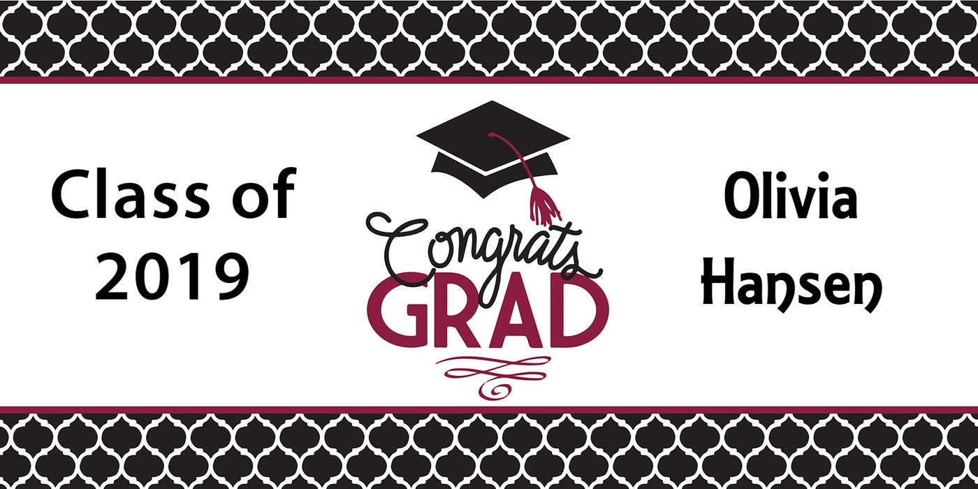 Maroon Class of Custom Banner - 48 x 96 | CustomButtonsNow.com | SKU# 15188