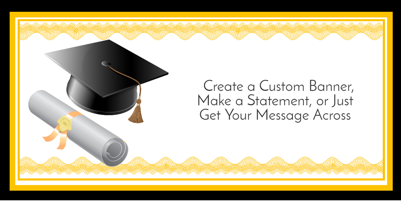 Gold Graduation Diploma Custom Banner - 48 x 96 | CustomTattooNow.com ...