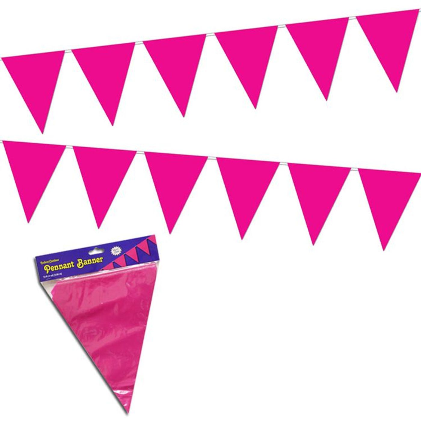 Hot Pink 12 Pennant Banner | CustomLanyard.net | SKU# 14868