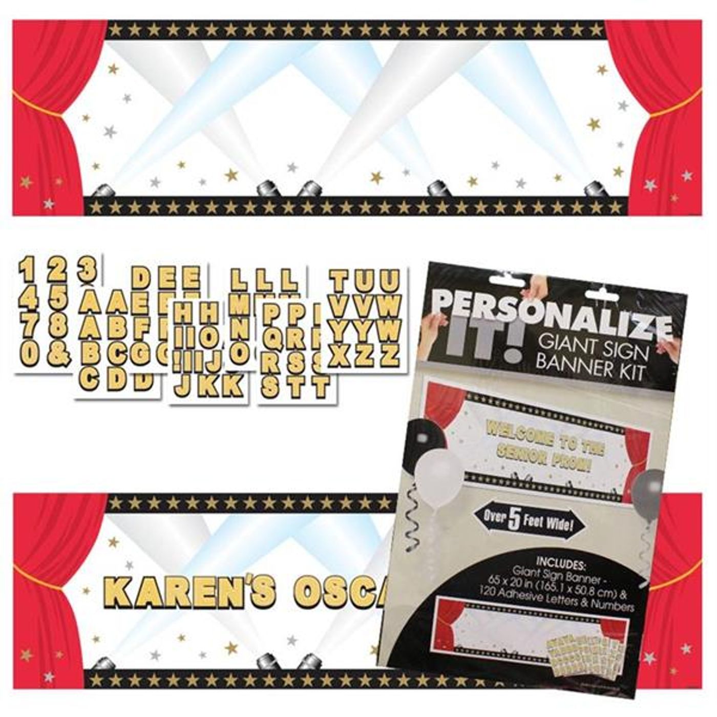 Hollywood Personalized Banner Kit | CustomButtonsNow.com | SKU# 14835