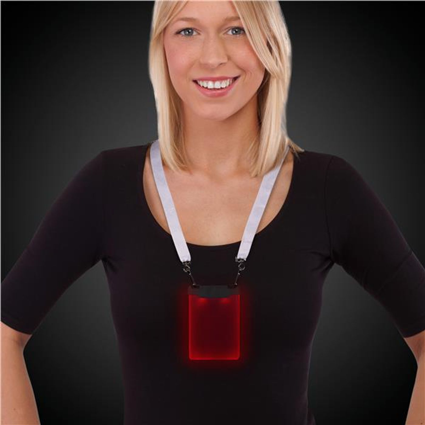 Red Sound-Activated LED Badge | CustomButtonsNow.com | SKU# 11339