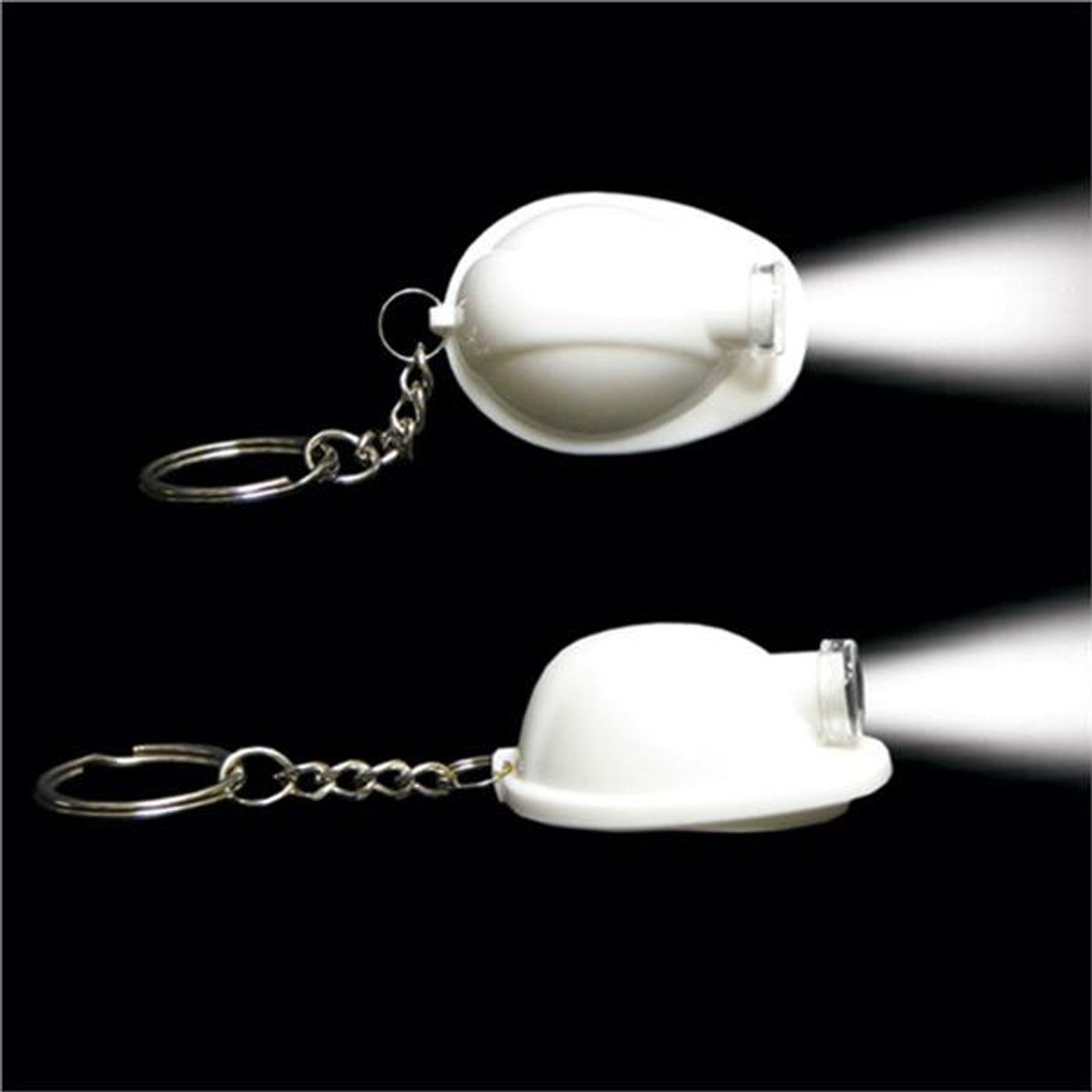 White Construction Hat LED Keychain | CustomBalloonNow.com | SKU# 11614