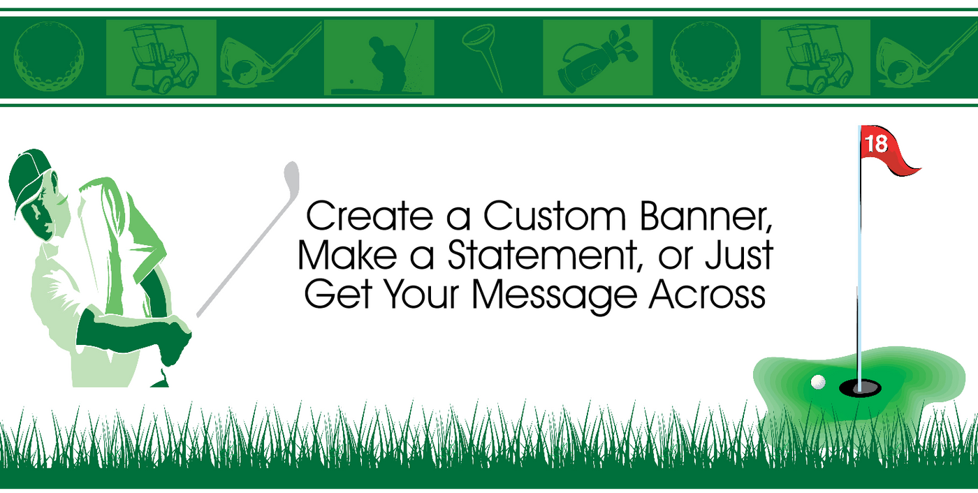 Golf Theme Custom Banner - 12 x 24 | CustomLanyard.net | SKU# 14548