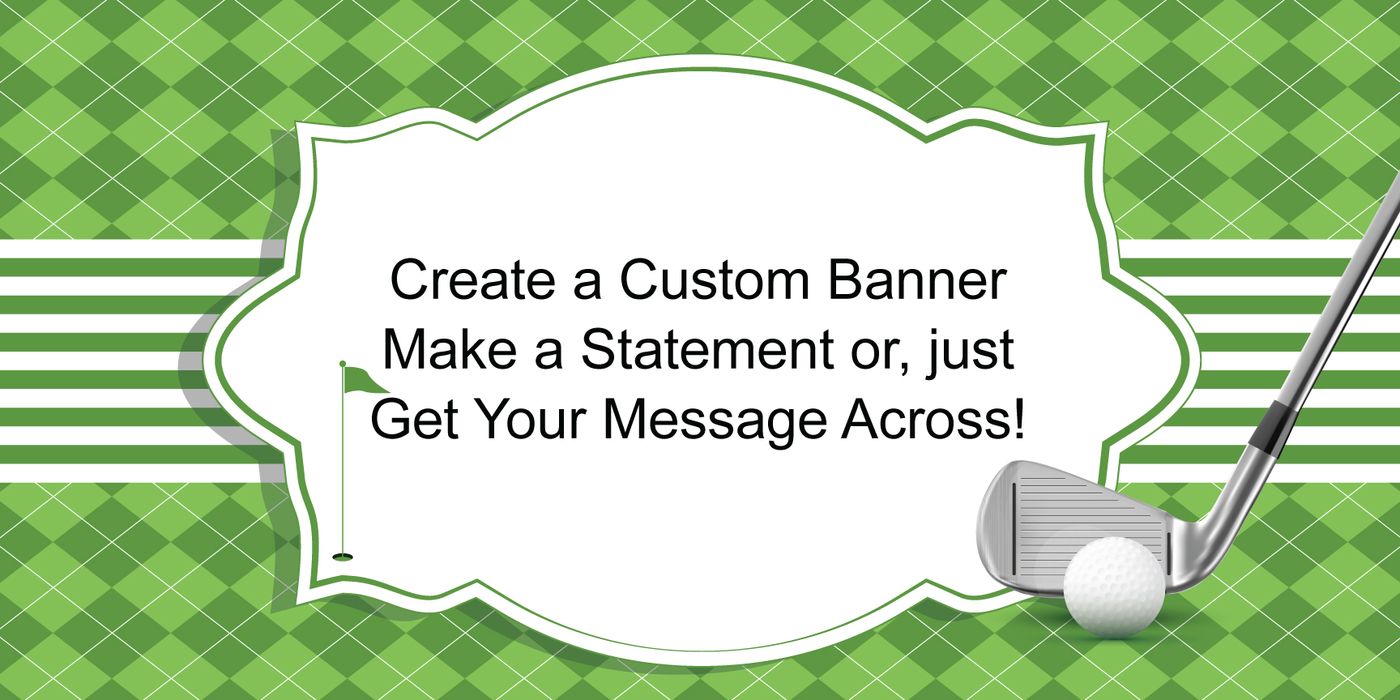 Golf Shot Custom Banner - 18 x 36 | CustomLanyard.Ca | SKU# 14544