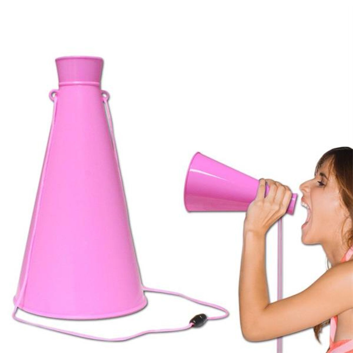 Pink Plastic Megaphone | CustomButtonsNow.com | SKU# 11169