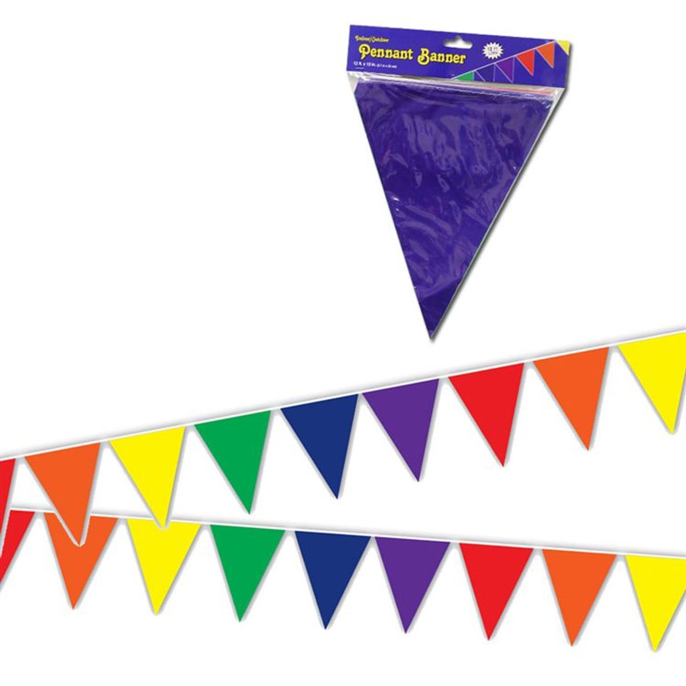 Multi-Color 12' Pennant Banner | CustomLanyard.net | SKU# 11024