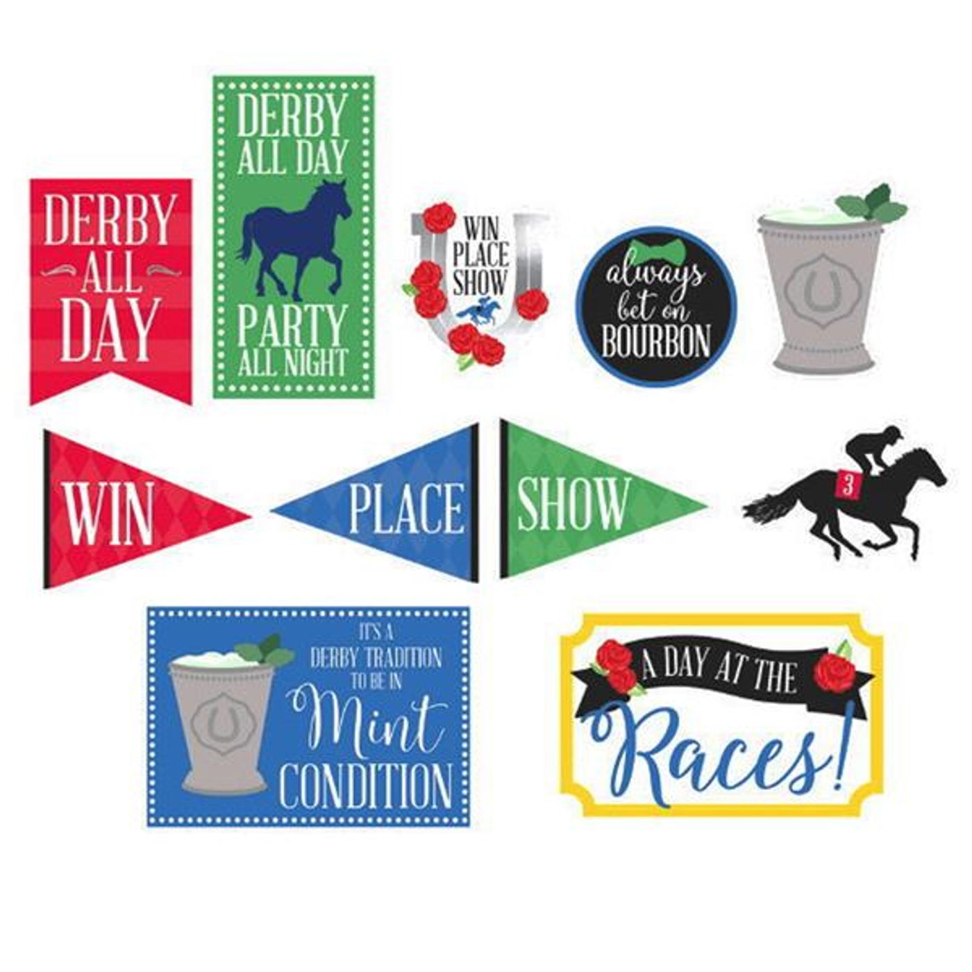 Derby Day Cutouts | CustomTattooNow.com | SKU# 14129