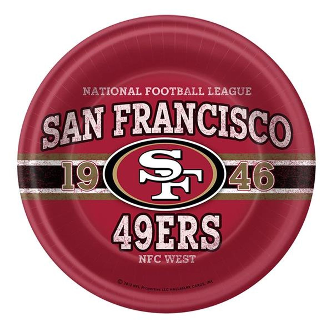 San Francisco 49'ers NFL 9" Paper Plates | CustomLanyard.net | SKU# 13133