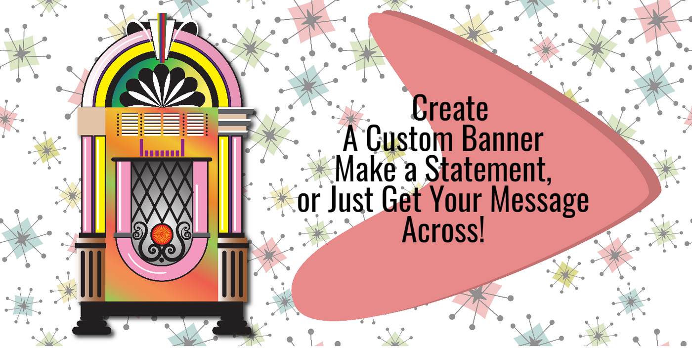 Jukebox Saturday Night Custom Banner - 24 x 48 | CustomButtonsNow.com ...