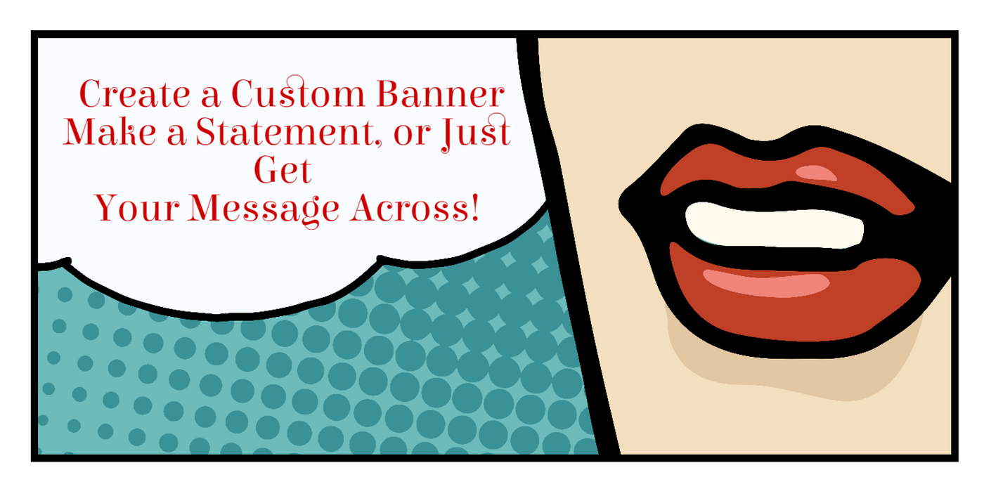 Comic Book Pop Art Custom Banner - 24 x 48 | CustomLanyard.net | SKU# 14012
