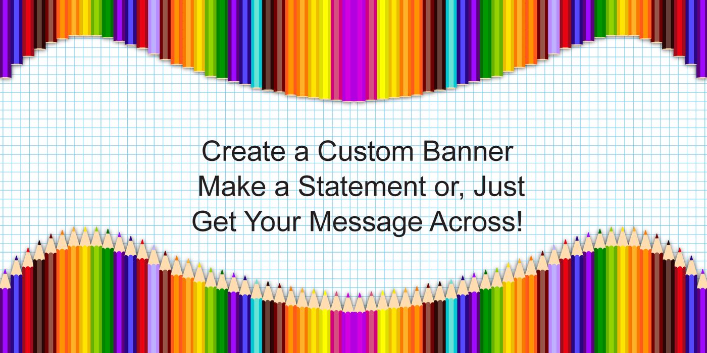 Colorful Pencils Custom Banner - 12 x 24 | CustomLanyard.net | SKU# 13998