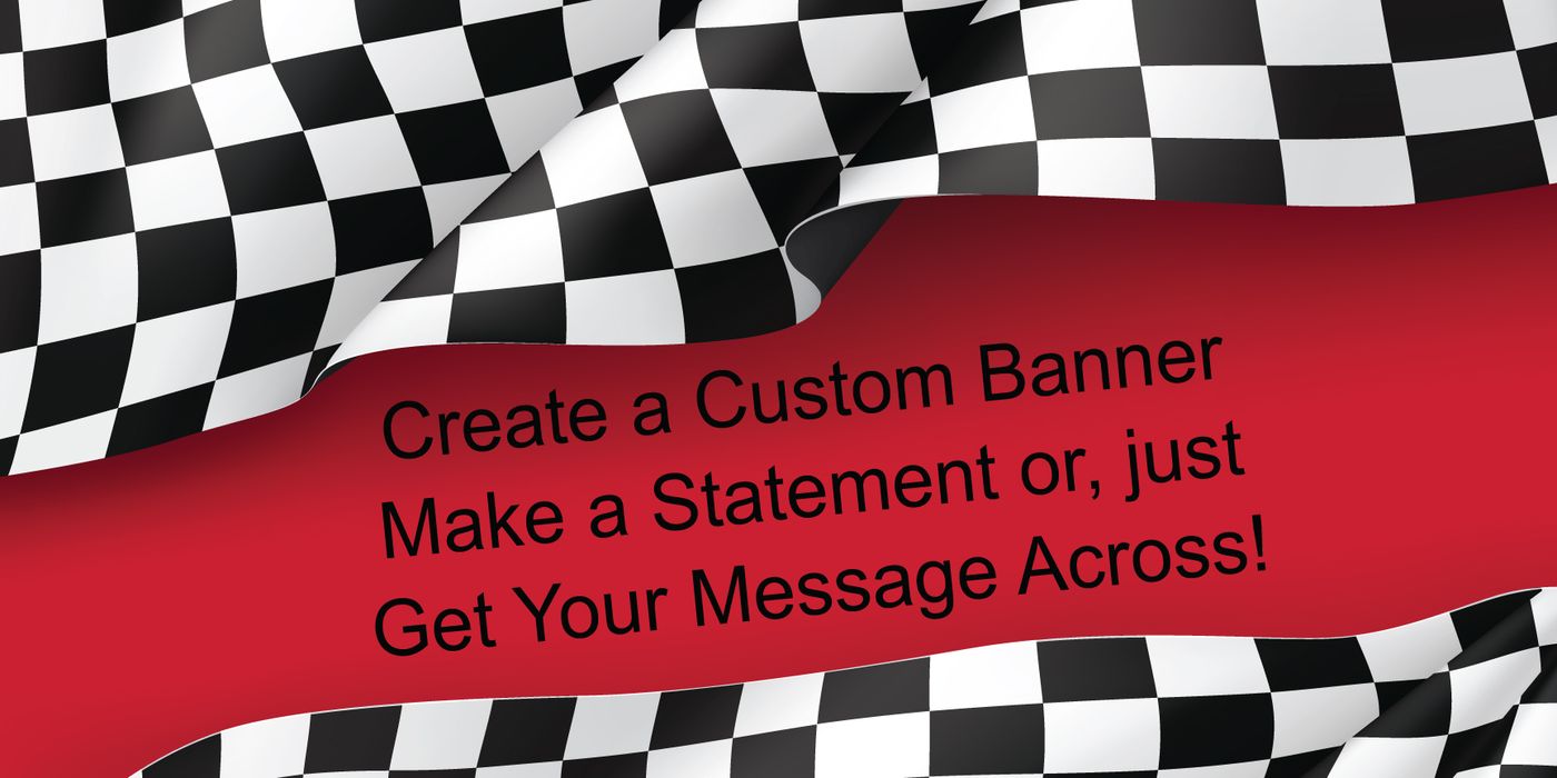 Checkered Flag Custom Banner - 18 x 36 | CustomLanyard.net | SKU# 13838