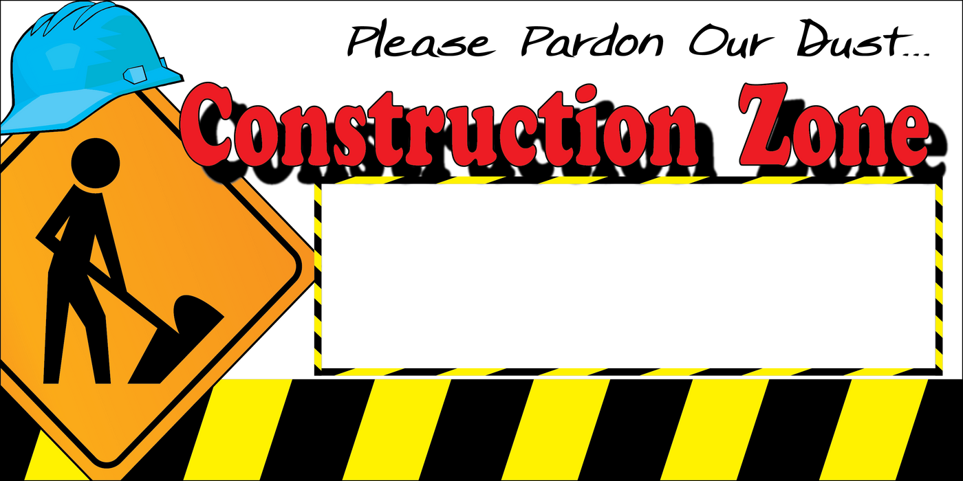 Construction Site Custom Banner - 36 x 72 | CustomLanyard.net | SKU# 14034