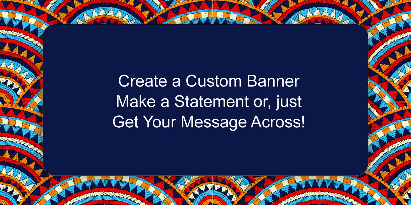 Aztec Scallops Custom Banner - 48 x 96 | CustomLanyard.net | SKU# 13356