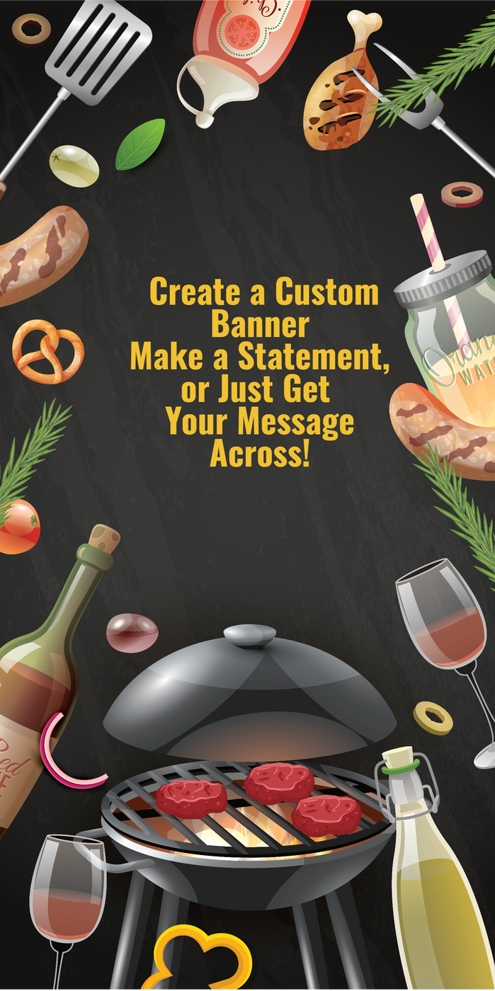 BBQ Picnic Custom Banner - 24 x 48 | CustomButtonsNow.com | SKU# 13438