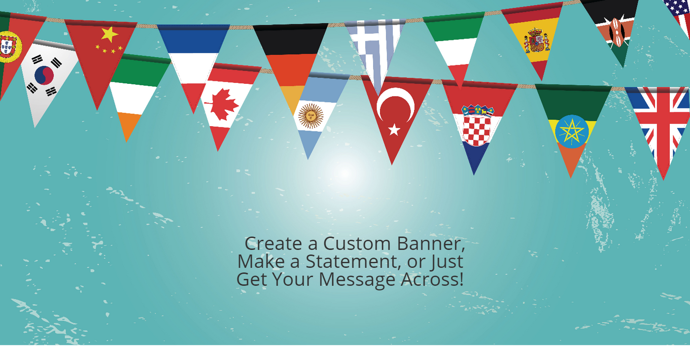 International Pennants Banner - 48 x 96 | CustomButtonsNow.com | SKU# 14921