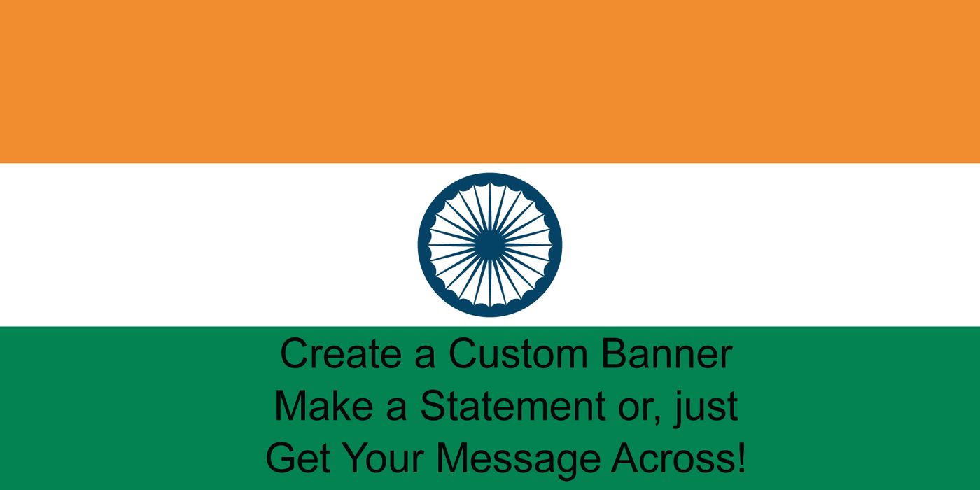Indian Flag Custom Banner - 18 x 36 | CustomLanyard.net | SKU# 14888