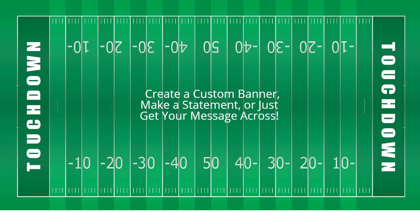 Football Yard Lines Custom Banner - 48 x 96 | CustomButtonsNow.com ...