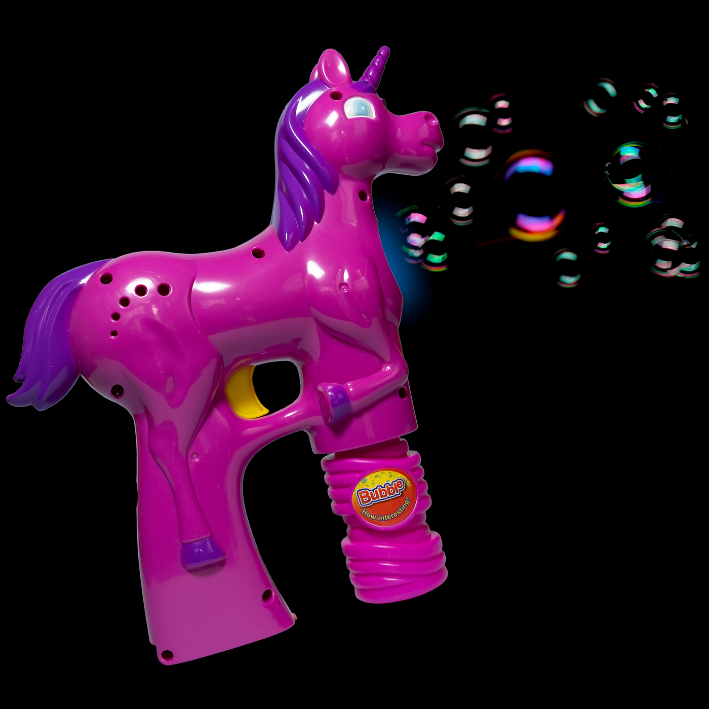 LED Light-Up 7 Inch Bubble Gun- Unicorn | CustomTattooNow.com | SKU# 10586