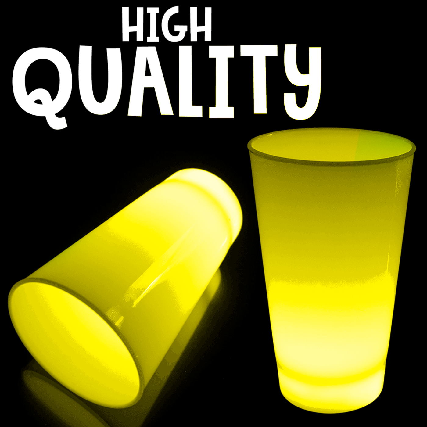 Glow in the Dark LED Light Up Cup - 12oz Yellow | CustomButtonsNow.com ...