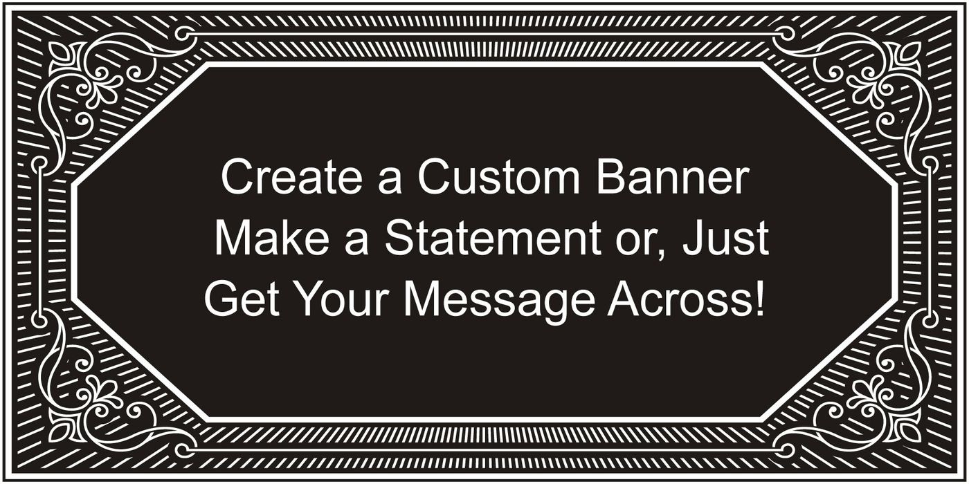 Gothic Doodle Frame Custom Banner - 36" X 72" | CustomTattooNow.com ...