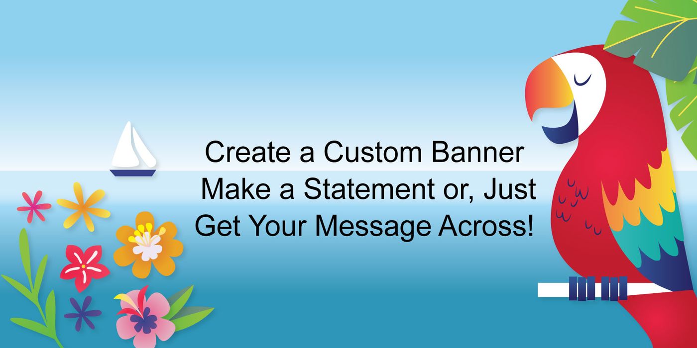 Lush Luau Parrot Custom Banner - 36" X 72" | CustomTattooNow.com | SKU ...