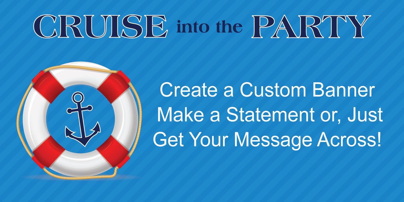 Cruise Ship Custom Banner - 12" X 24" | CustomButtonsNow.com | SKU# 14059