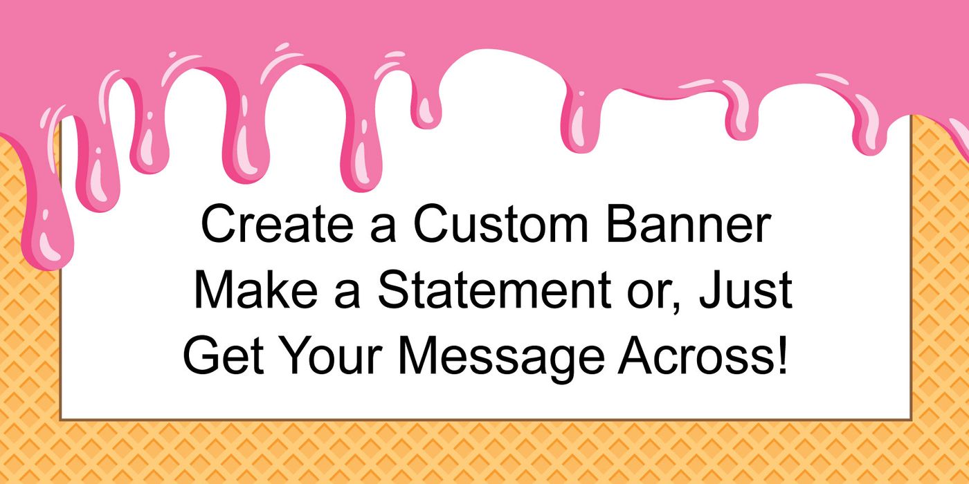 Ice Cream Cone Custom Banner - 24" X 48" | CustomLanyard.net | SKU# 14879