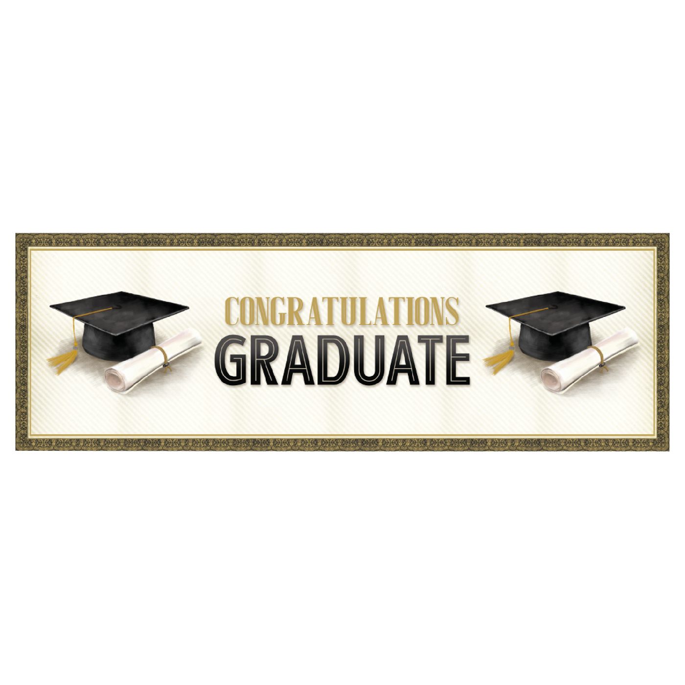 Classic Grad Congrats Sign Banner | CustomLanyard.net | SKU# 13927