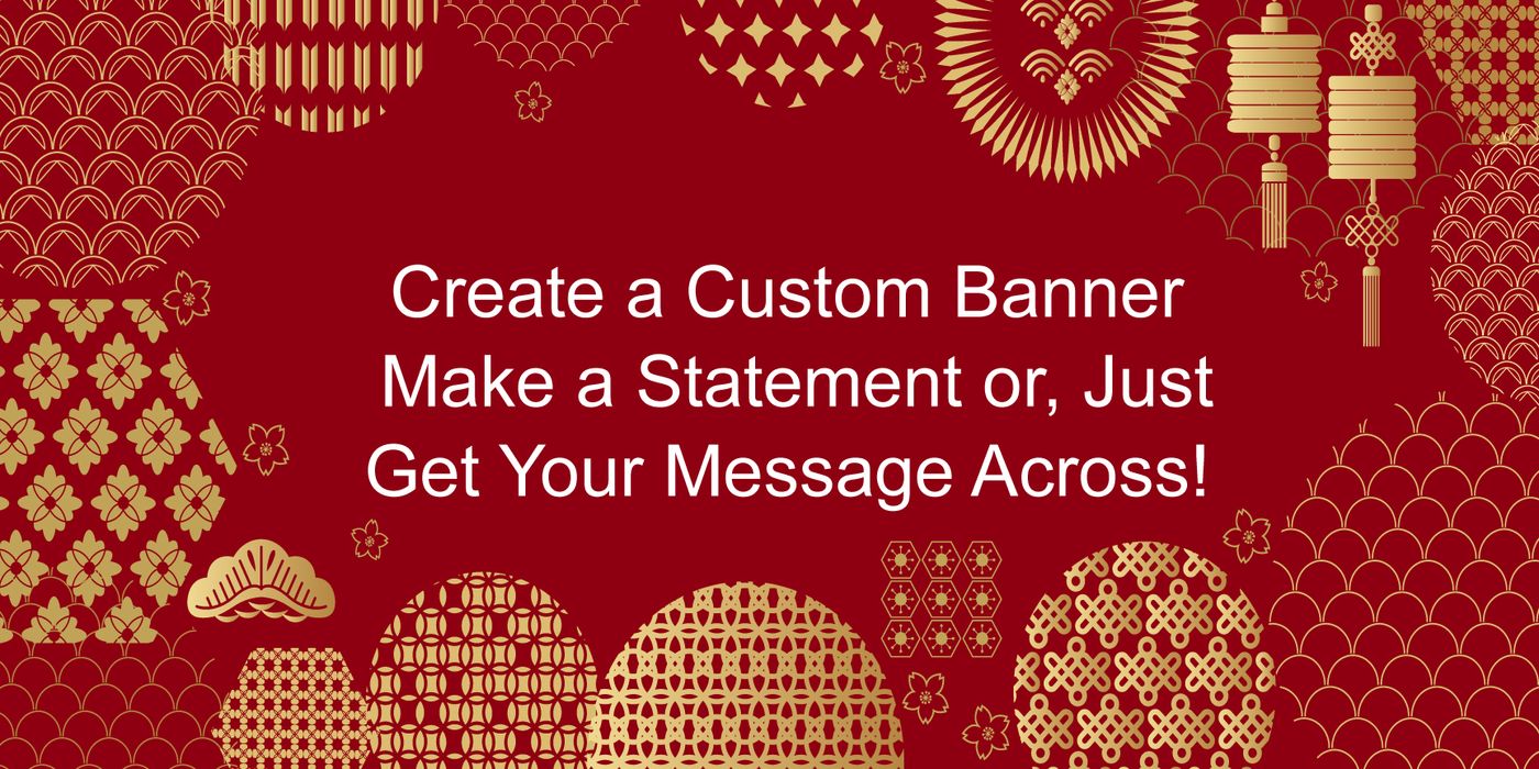 Chinese Custom Banner - 24" X 48" | CustomTattooNow.com | SKU# 13873