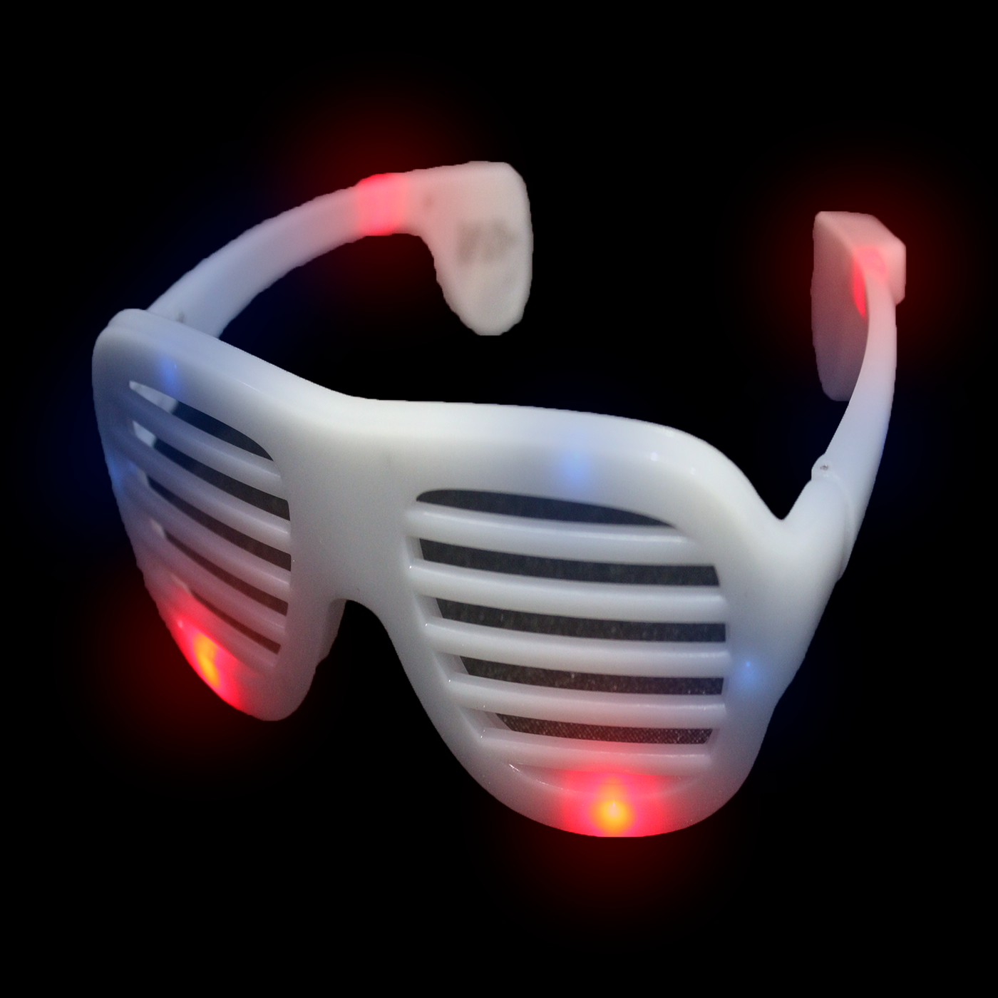 LED Flashing Red White and Blue Patriotic Shutter Shades ...