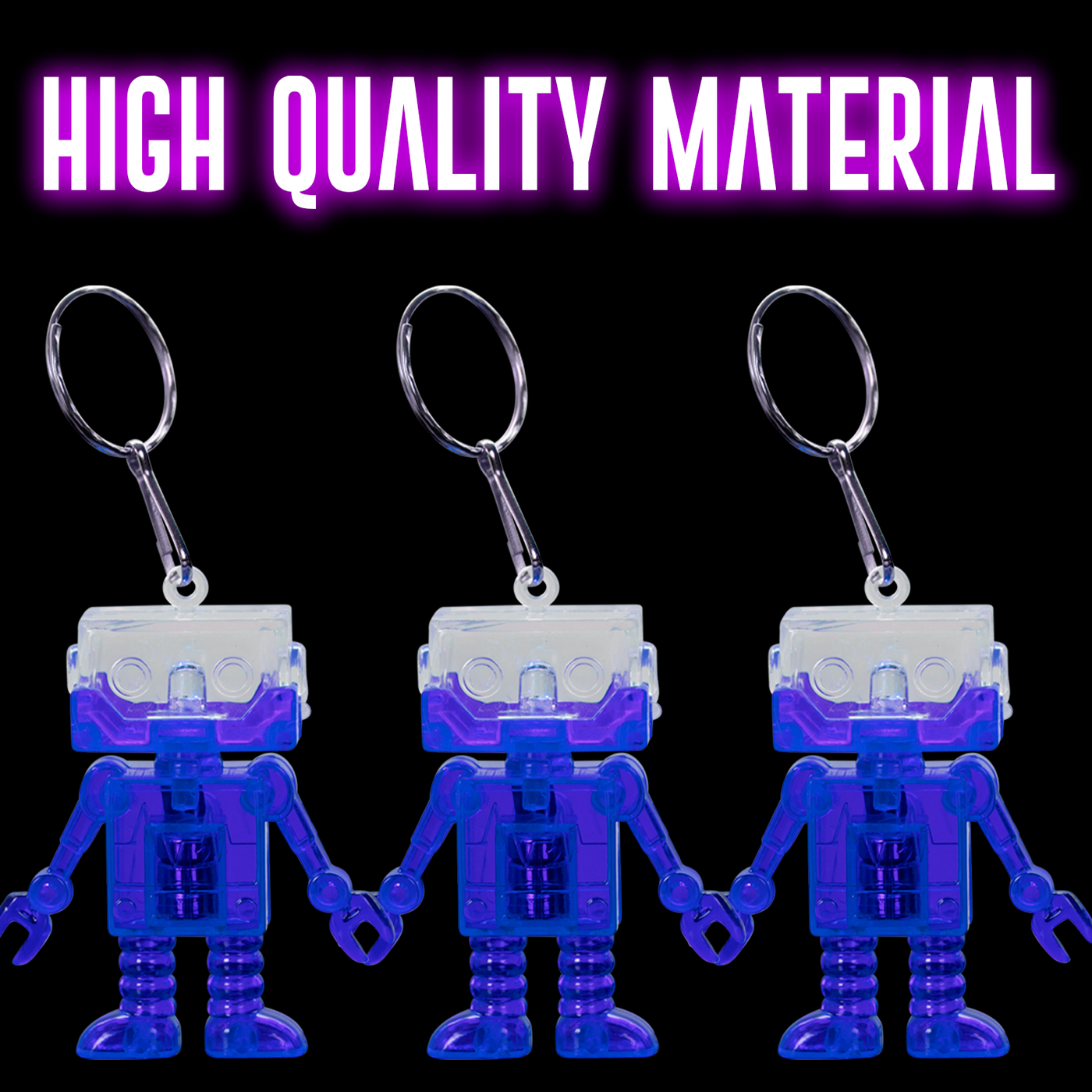 2" Light-Up Flashing Android Robot Keychain- Blue | CustomLanyard.net ...