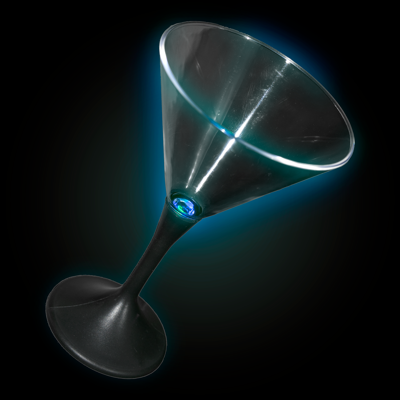 LED Light Up Martini Glass Black Stem - 7oz | CustomLanyard.net | SKU ...