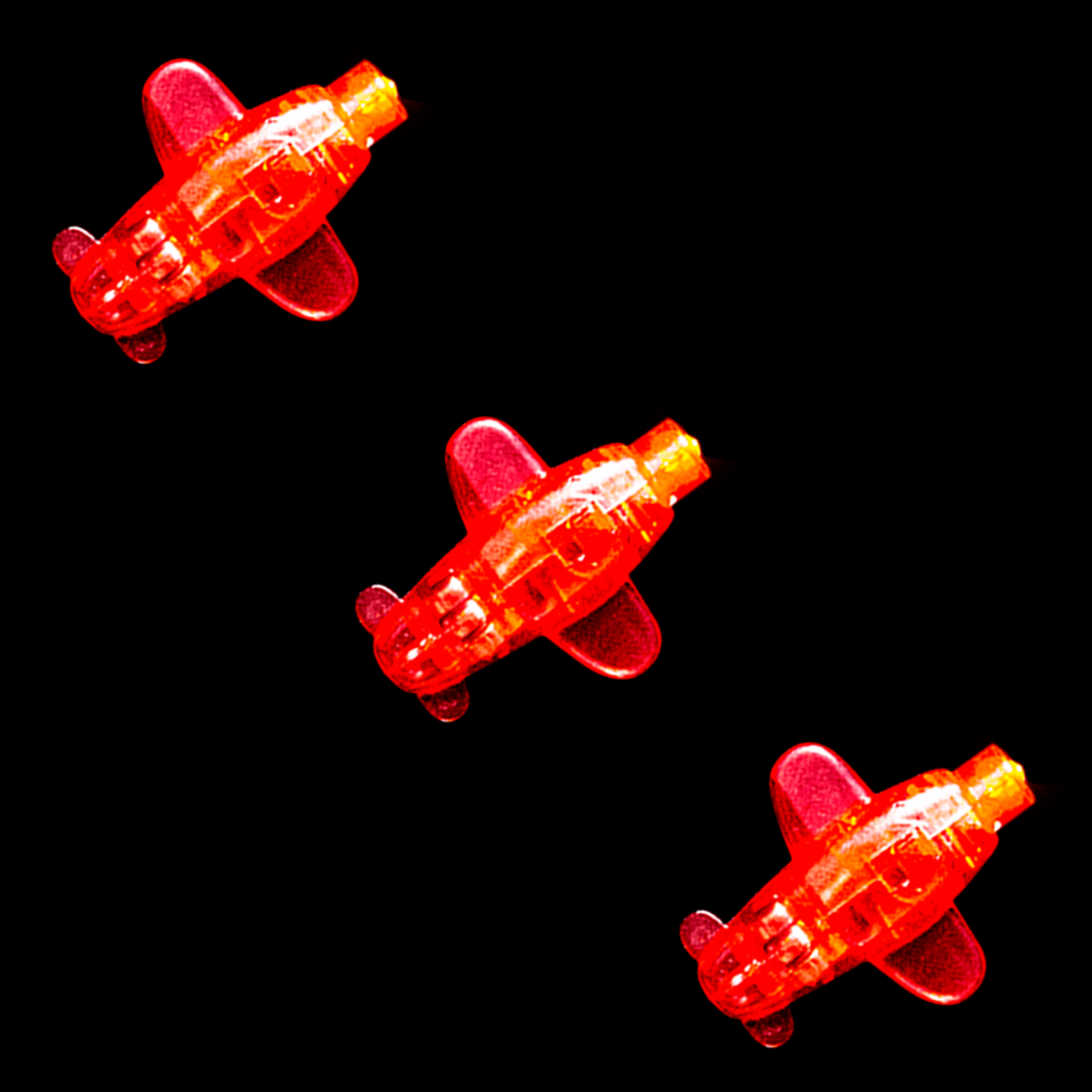1.5" Light-Up Plane Finger Lights- Red | CustomButtonsNow.com | SKU# 8966