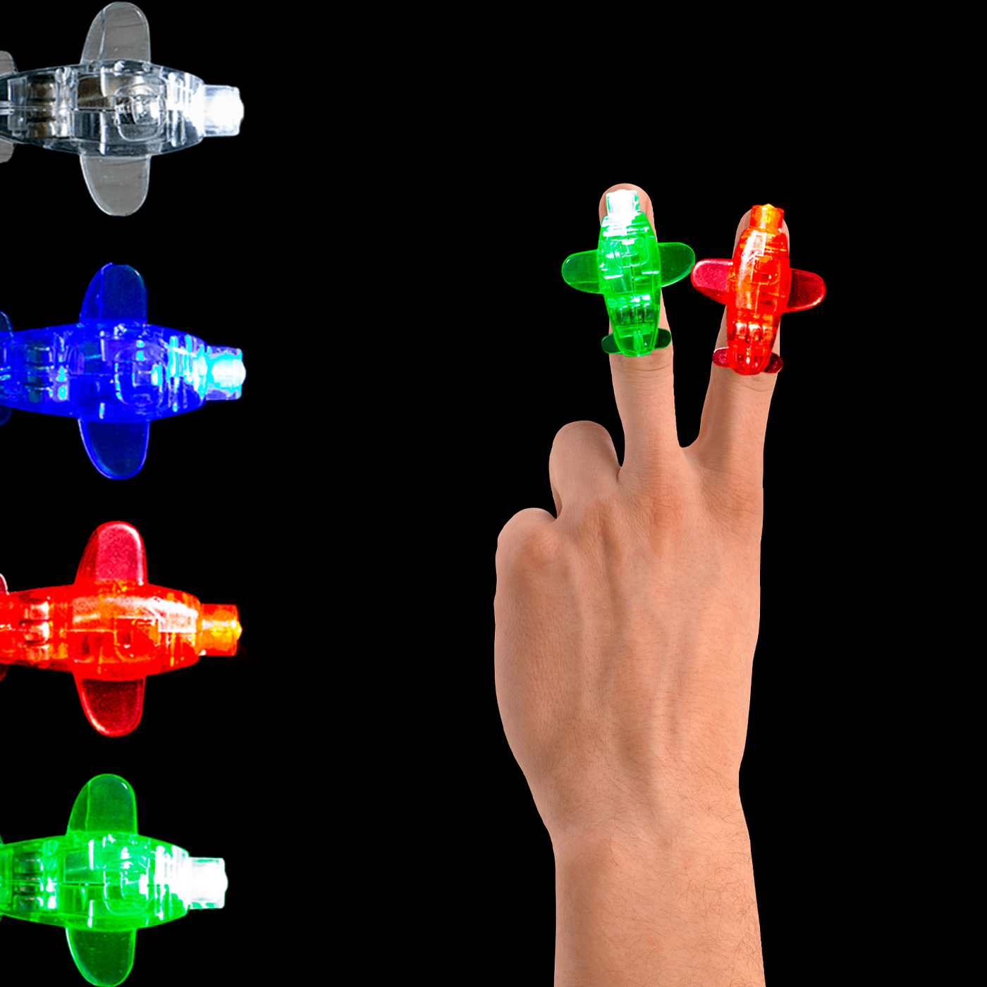 1.5" Light-Up Plane Finger Lights | CustomLanyard.Ca | SKU# 8963