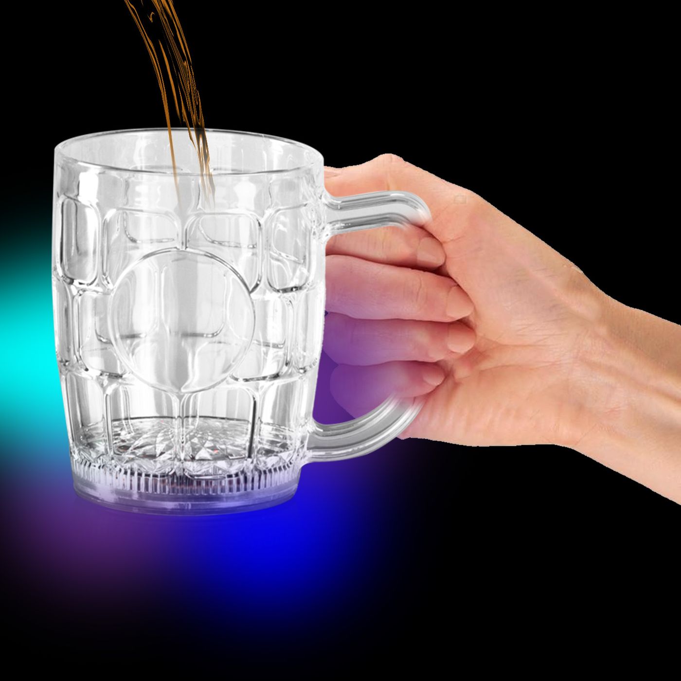 LED Flashing 16oz Beer Mug | CustomLanyard.net | SKU# 10334