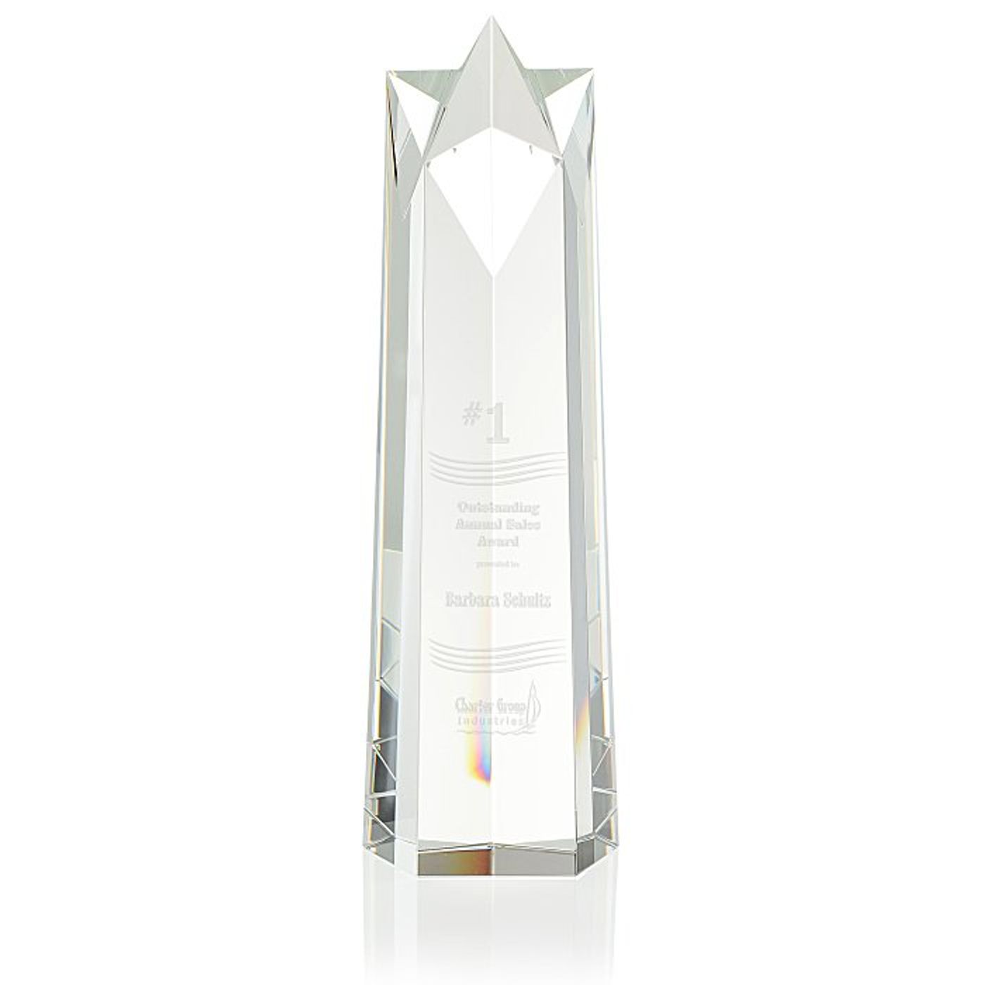 Crystal Star Obelisk Award - 12" | CustomTattooNow.com | SKU# 5294