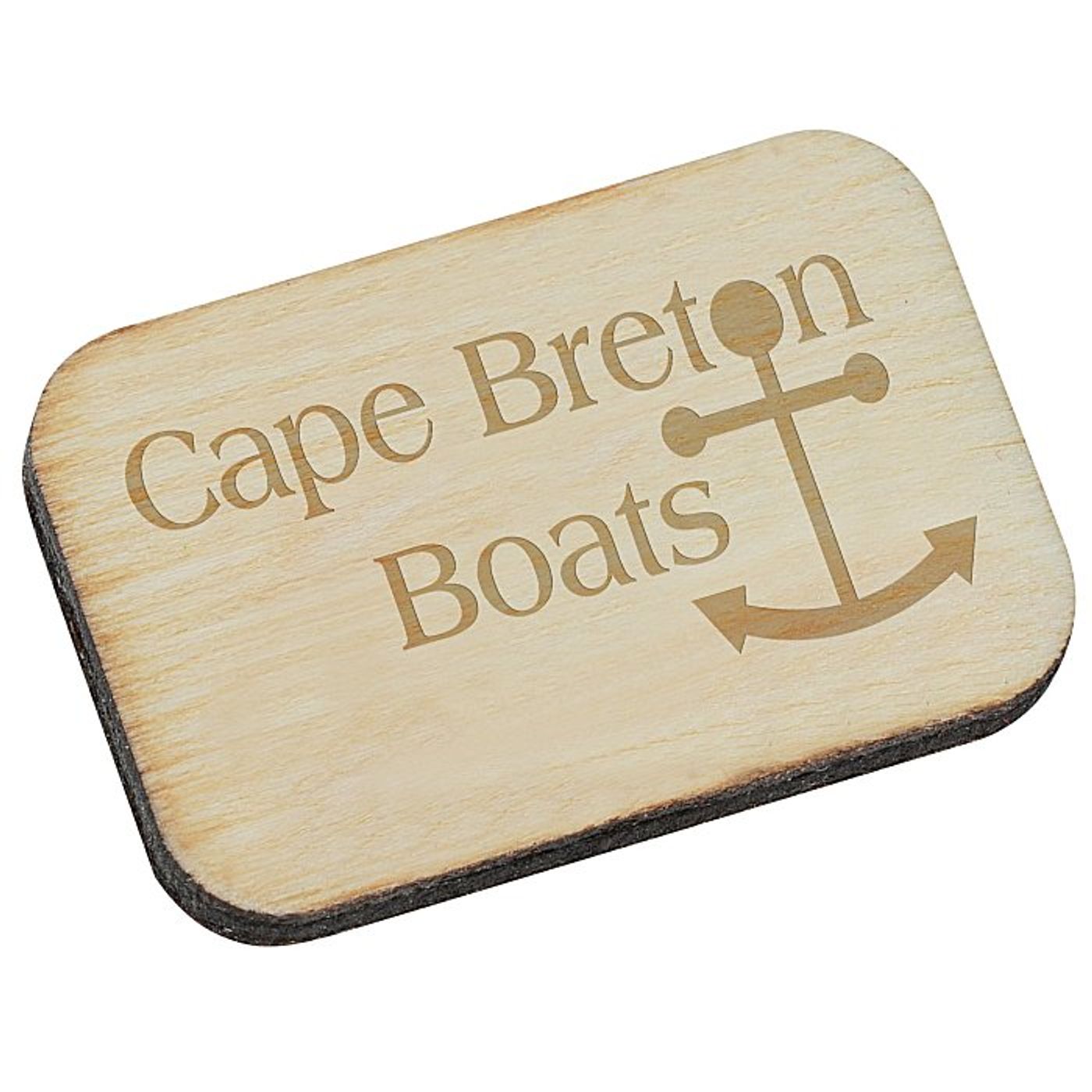 Wood Lapel Pin - Rectangle - Laser Engraved | CustomLanyard.net | SKU# 5379