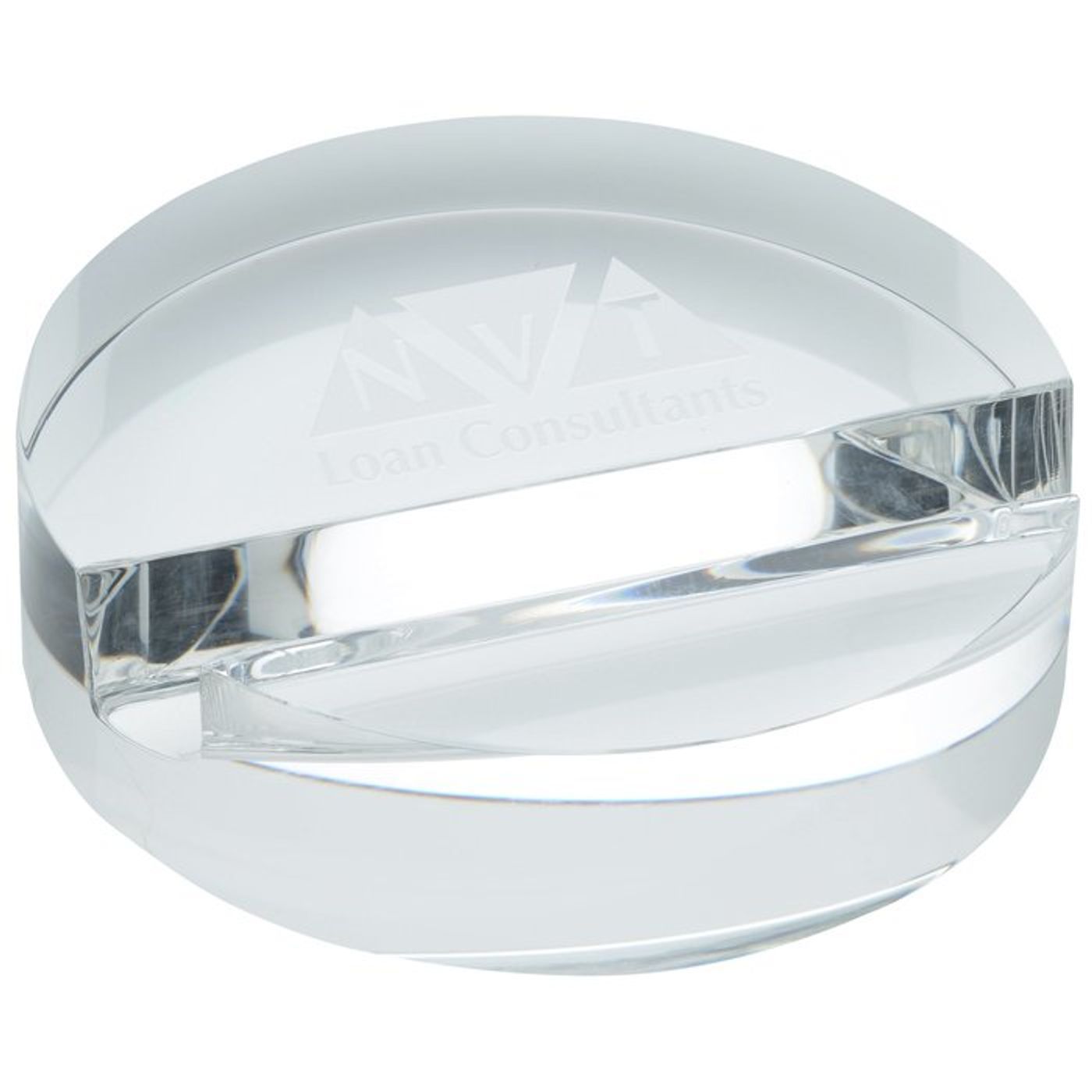 Crystal Paperweight Phone Stand - Round | CustomButtonsNow.com | SKU# 5440