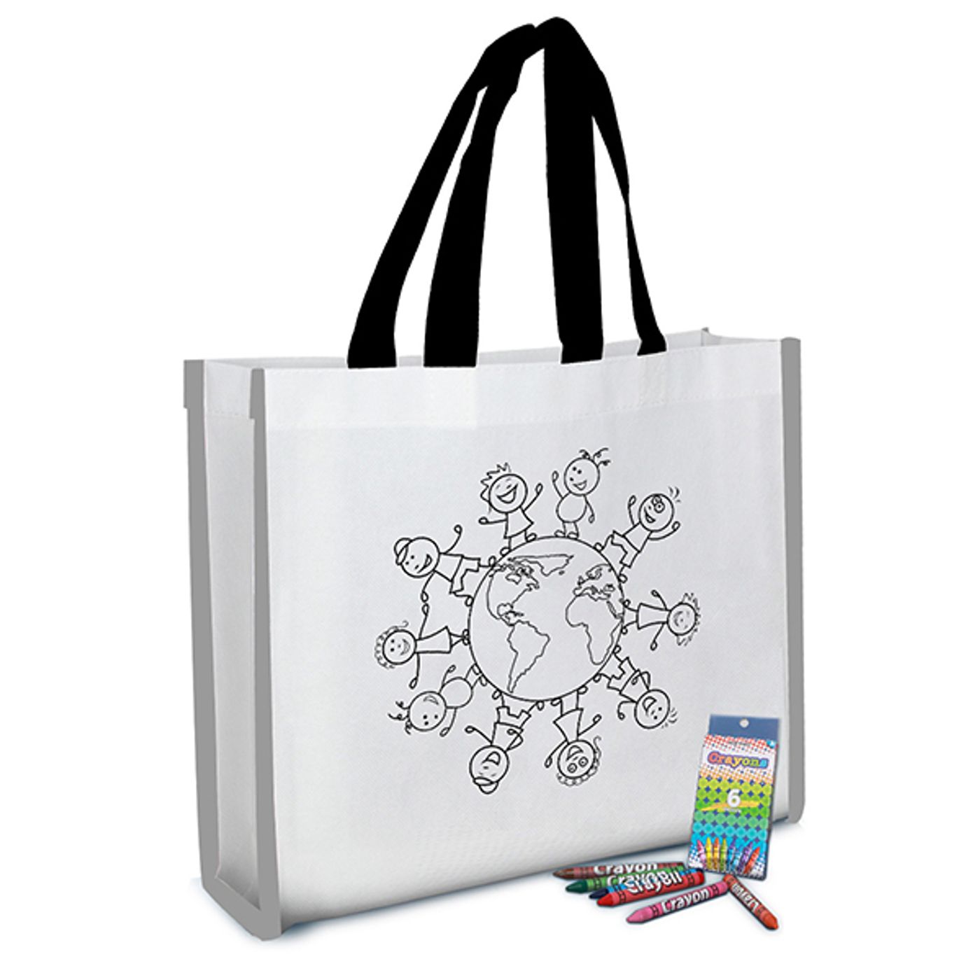 Custom Reflective Coloring Tote Bag With Crayons | CustomButtonsNow.com ...
