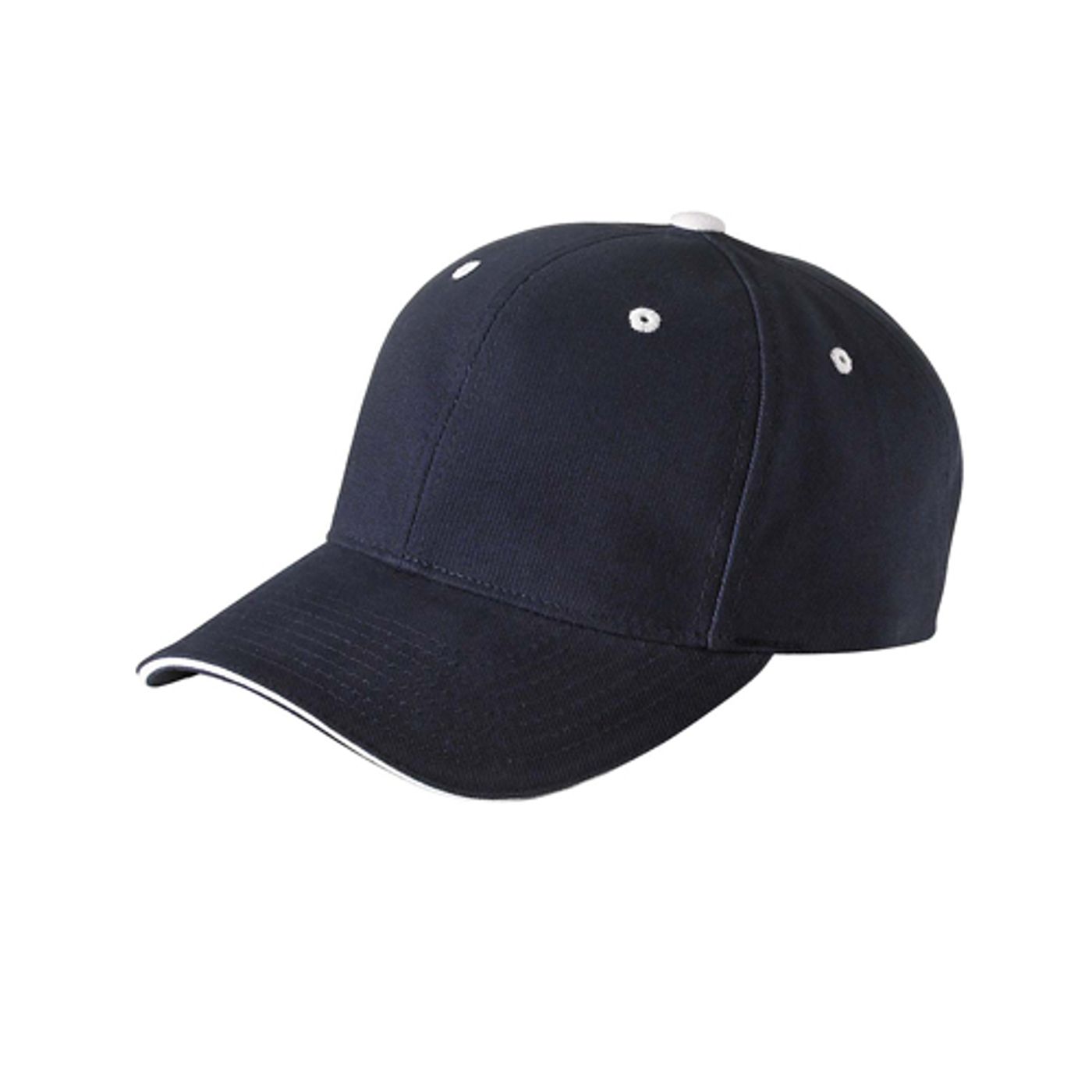 Yupoong 6-Panel Brushed Cotton Twill Mid-Profile Sandwich Cap - Dark ...