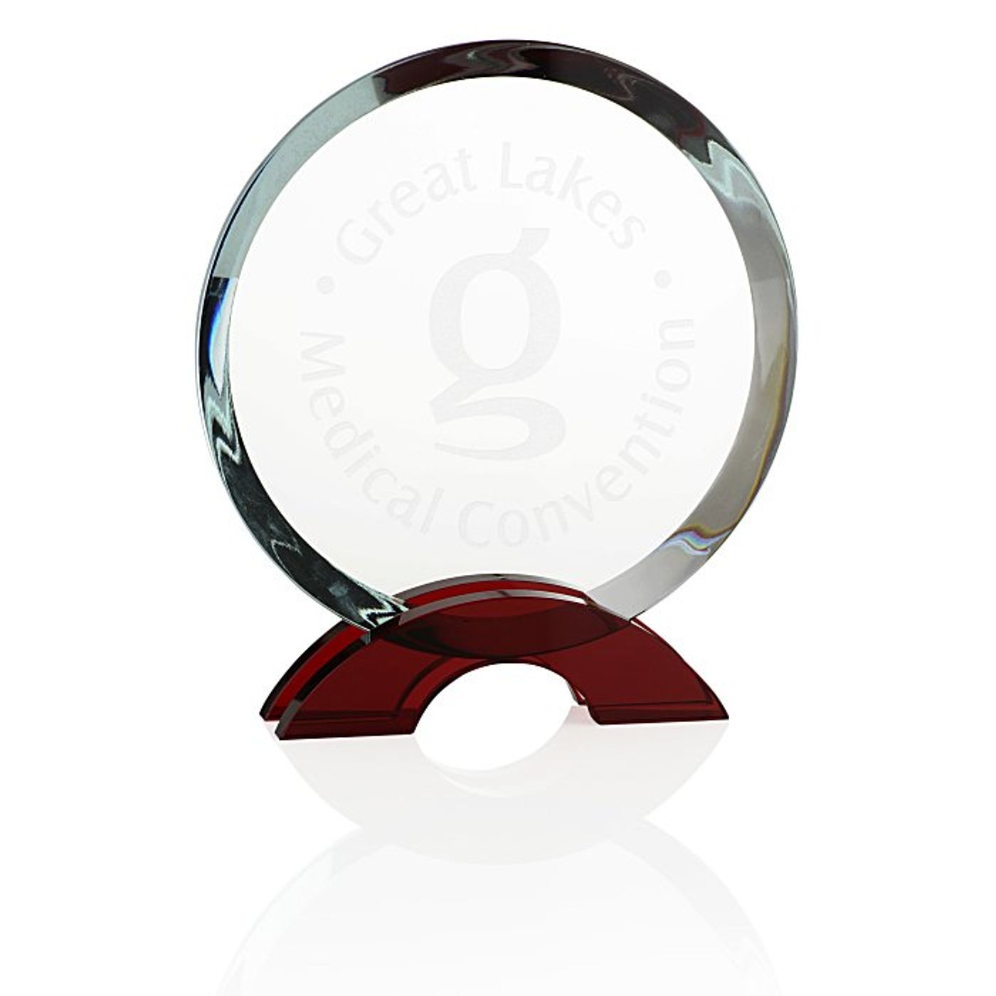 Ruby Arch Crystal Award | CustomButtonsNow.com | SKU# 5113