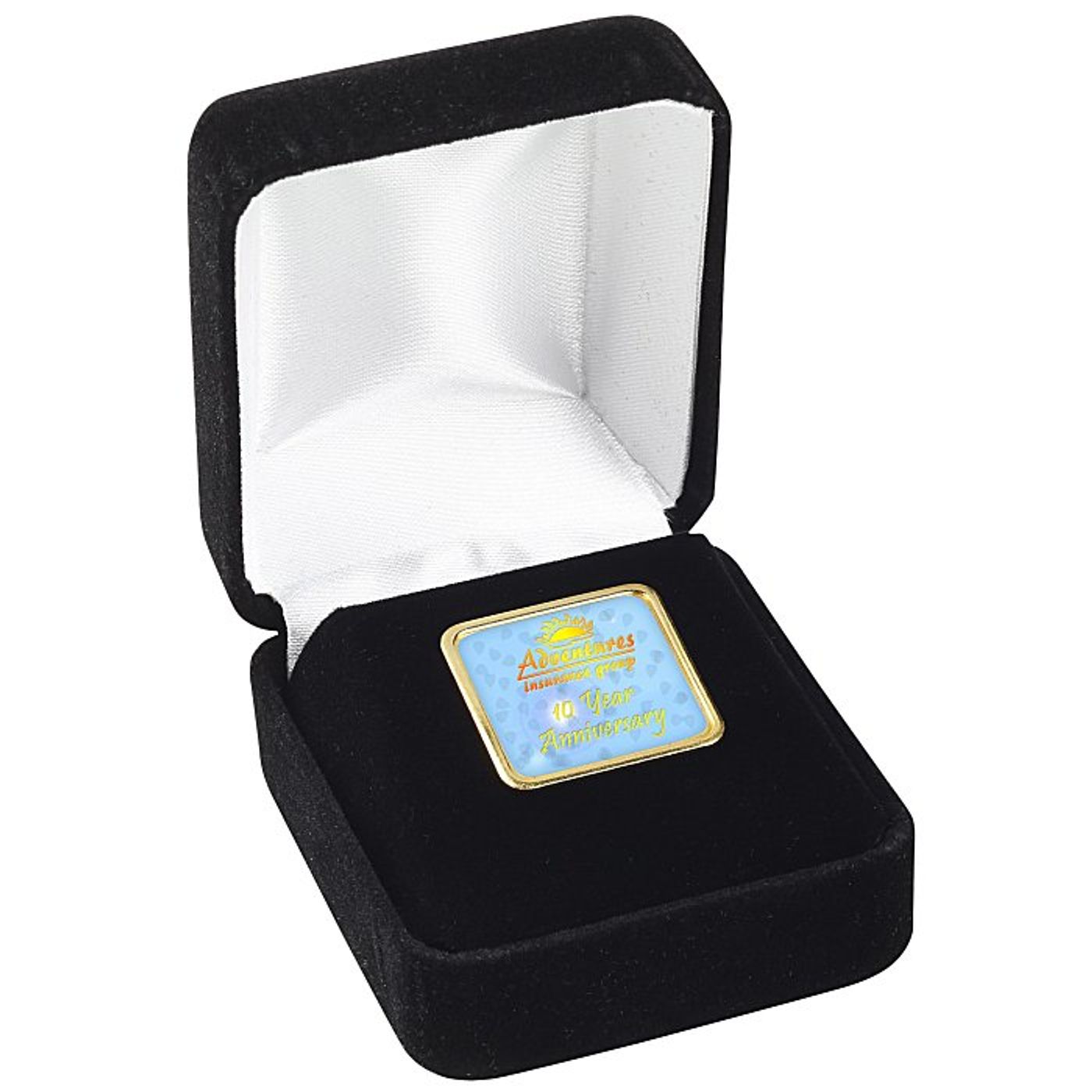 Square Lapel Pin with Gift Box | CustomButtonsNow.com | SKU# 5368