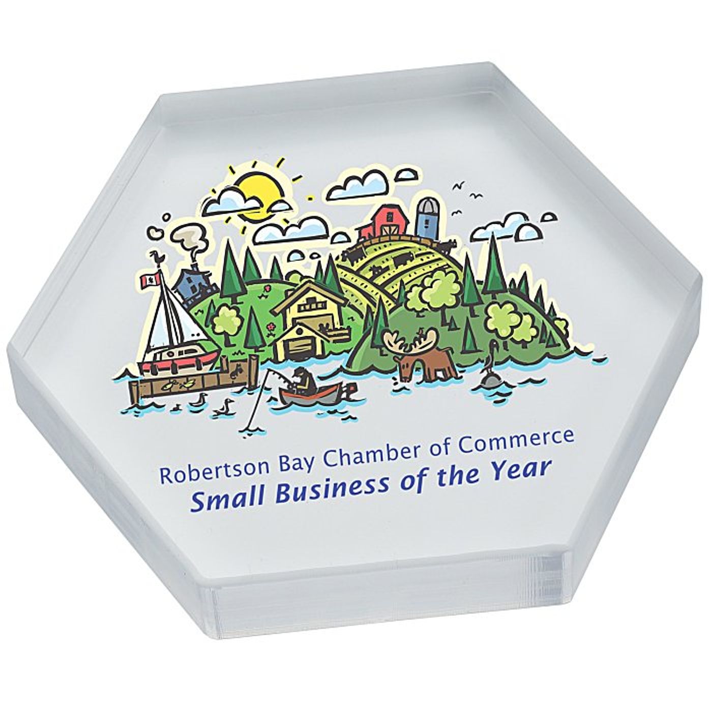 Hexagon Acrylic Paperweight | CustomButtonsNow.com | SKU# 5451